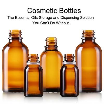 China Amber Cosmetic Bottles 10ml to 100ml Screw Cap Essential Oil Storage for sale
