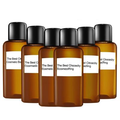 China Amber Cosmetic Bottles 30ml Leak Proof Screw Cap Round Container for Skincare Essential Oils for sale