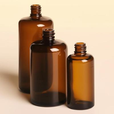 China Amber Cosmetic Bottles 10ml 30ml 50ml Screw Cap Closure for Skincare Essential Oils for sale