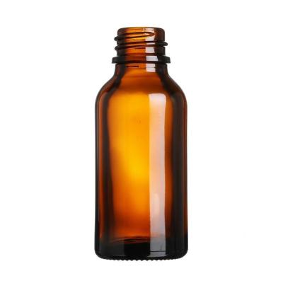 China 30ml Round Amber Cosmetic Bottles with Screw Cap for Skincare and Essential Oils for sale