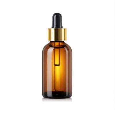 China Round Amber Cosmetic Bottles 30ml for Skincare Essential Oils Perfumes for sale