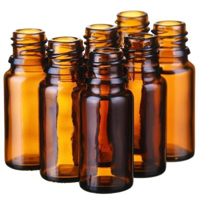 China Amber Cosmetic Bottles 15ml Round Screw Cap for Perfumes Essential Oils Skincare for sale