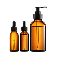 China Amber Cosmetic Bottles 10ml 50ml Screw Cap Round Bottles for Skincare Essential Oils for sale