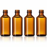 China 100ml Amber Glass Cosmetic Bottles Screw Cap for Perfume Essential Oils for sale
