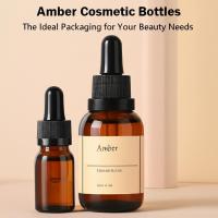 China Round Amber Cosmetic Bottles 10ml 30ml 50ml 100ml UV Protection Screw Cap for sale