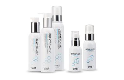 China PET Plastic Cosmetic Bottles 220ml with Pump for Lotion Cream Wet Protection BT015 for sale