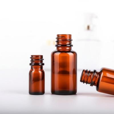 China Amber Cosmetic Bottles 10ml 100ml Screw Cap UV Protection for Skincare Essential Oils for sale
