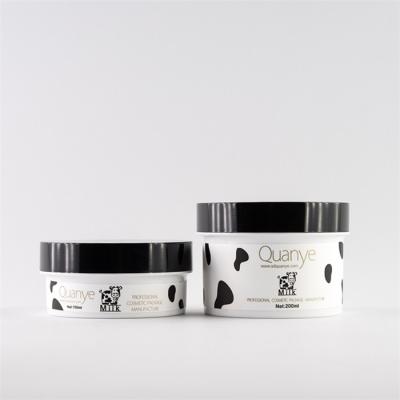 China Milky White Plastic Jars with Lids - 100ml/200ml/400ml Capacity, PP Material, Hot Stamping Options for Cosmetics for sale