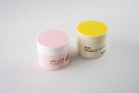China Colorful Smooth Plastic Cosmetic Jars 80g 100g 150g Screw Cap PP Personal Care for sale