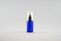 China Custom Blue Cosmetic Bottles with Pump Sprayer - Round Shape, 10,000 MOQ, 15-20 Day Lead Time for sale