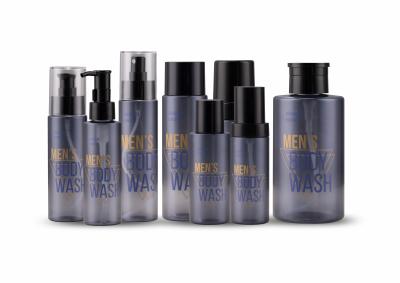 China Custom Color Round PET Cosmetic Bottle Set with 0.35ml Lotion Pump - Model QY-NSET-018 for sale