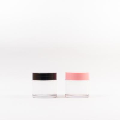 China 50ml 100ml 200ml Thick Single Wall PET Plastic Jars With Lid for sale