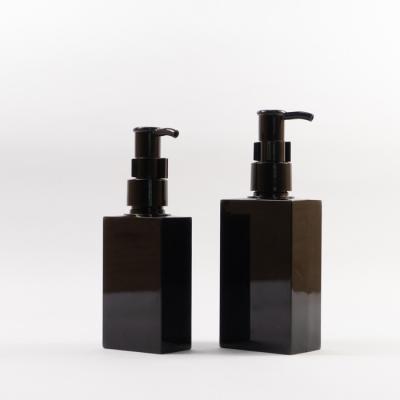 China 100ml 150ml PETG Square Flat Plastic Bottle For Facial Cleansing for sale