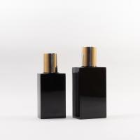 China PETG Square Cosmetic Bottle 100ml 150ml Black Hair Care Bottle with Pump Cap for sale