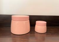 China 300g Plastic Cosmetic Jars Orange Pink Round Airtight Lid for Cream Mask Lotion Skin Care for sale
