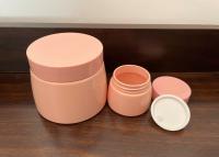 China 300g Plastic Cosmetic Jars Orange Pink Round Airtight Lid for Cream Mask Lotion Skin Care for sale