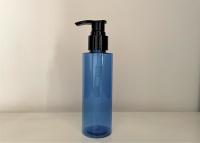 China 120ml Blue PET Cylinder Bottle with Screw Cap for Lotion Toner Skin Care for sale