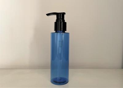 China 120ml Blue PET Cylinder Bottle with Screw Cap for Lotion Toner Skin Care for sale