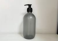 China Shampoo 450ml 550ml Grey Frosted Plastic Bottle With Black Pump for sale