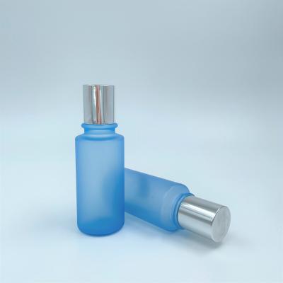 China Matte Blue 150ml PET Plastic Bottle with PP Cap for Personal Skincare 24/410 Neck for sale