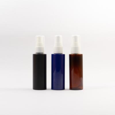 China Amber 30ml 40ml Cylinder Plastic Bottle With Sprayer Lotion Pump for sale