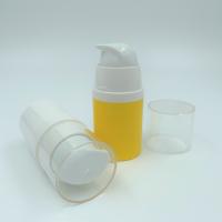 China 50ml 80ml 100ml Airless Pump Bottle with Silk Printing - AS Material Cosmetic Container in White Yellow Colors for sale