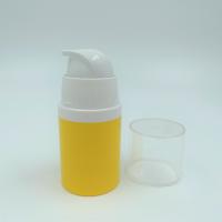 China 50ml 80ml 100ml Airless Pump Bottle with Silk Printing - AS Material Cosmetic Container in White Yellow Colors for sale