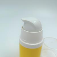China 50ml 80ml 100ml Airless Pump Bottle with Silk Printing - AS Material Cosmetic Container in White Yellow Colors for sale