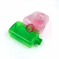 China 10oz 16oz Flat Pink Clear Plastic PET Bottle For Cosmetic for sale