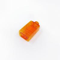 China 100ml 3.38oz Orange Plastic Square Bottle for Toner Shampoo for sale