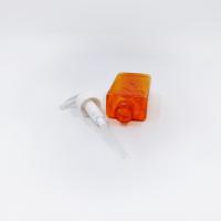 China 100ml 3.38oz Orange Plastic Square Bottle for Toner Shampoo for sale