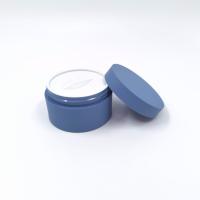 China Matte Blue 30g Plastic Cosmetic Jars with White Cap - Thick PET Container for Skincare & Creams for sale