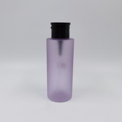 China Purple Matte Plastic Cosmetic Bottles 300ml 400ml Makeup Remover with Pump for sale