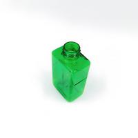 China Square 100ml Green PET Plastic Bottle 24mm With Lotion Pump for sale
