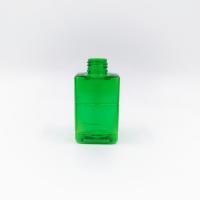 China Square 100ml Green PET Plastic Bottle 24mm With Lotion Pump for sale