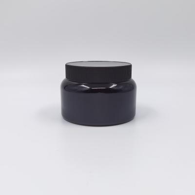 China Black Round Single Wall PET Plastic Cosmetic Jars 500ml Capacity with Custom Decoration Options for sale