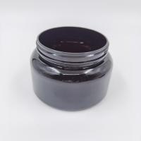 China Black Round Single Wall PET Plastic Cosmetic Jars 500ml Capacity with Custom Decoration Options for sale