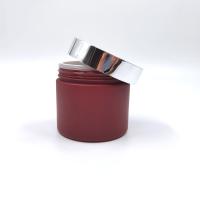 China 200ml Red Matte Double Wall Plastic Jars For Scrub Body Care for sale