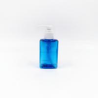 China 24/410 Frost Blue PET Cosmetic Bottle 150ml Square Serum Container with Lotion Pump for sale