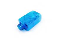 China 24/410 Frost Blue PET Cosmetic Bottle 150ml Square Serum Container with Lotion Pump for sale