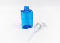 China 24/410 Frost Blue PET Cosmetic Bottle 150ml Square Serum Container with Lotion Pump for sale