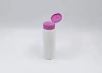 China White Body Cylinder PE Plastic Bottle for Powder 50ml 250ml Pink Cap for sale