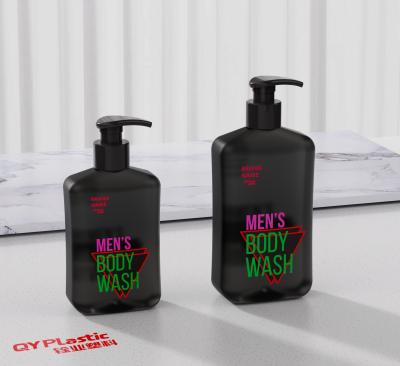 China 350ml 500ml Black HDPE Plastic Bottle with Lotion Pump for Personal Care Products - OEM Custom Manufacturing for sale