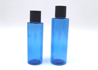 China Blue Cylindrical PET Container With Fold Cap Tonic Bottle 100ml 120ml 150ml for sale