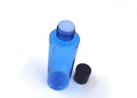 China Blue Cylindrical PET Container With Fold Cap Tonic Bottle 100ml 120ml 150ml for sale