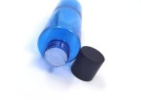 China Blue Cylindrical PET Container With Fold Cap Tonic Bottle 100ml 120ml 150ml for sale