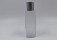China PET Plastic Cosmetic Bottle 150ml with Metal Lid Hot Stamping Square Toner for sale