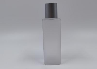 China PET Plastic Cosmetic Bottle 150ml with Metal Lid Hot Stamping Square Toner for sale