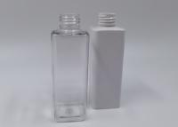 China White Empty Cleasing Oil Square Plastic Cosmetic Bottles With Pump 5.07oz for sale