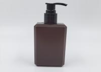 China Brown Frosted Square PETG Plastic Bottle 150ml 200ml with Black Lotion Pump for Beauty Packaging for sale